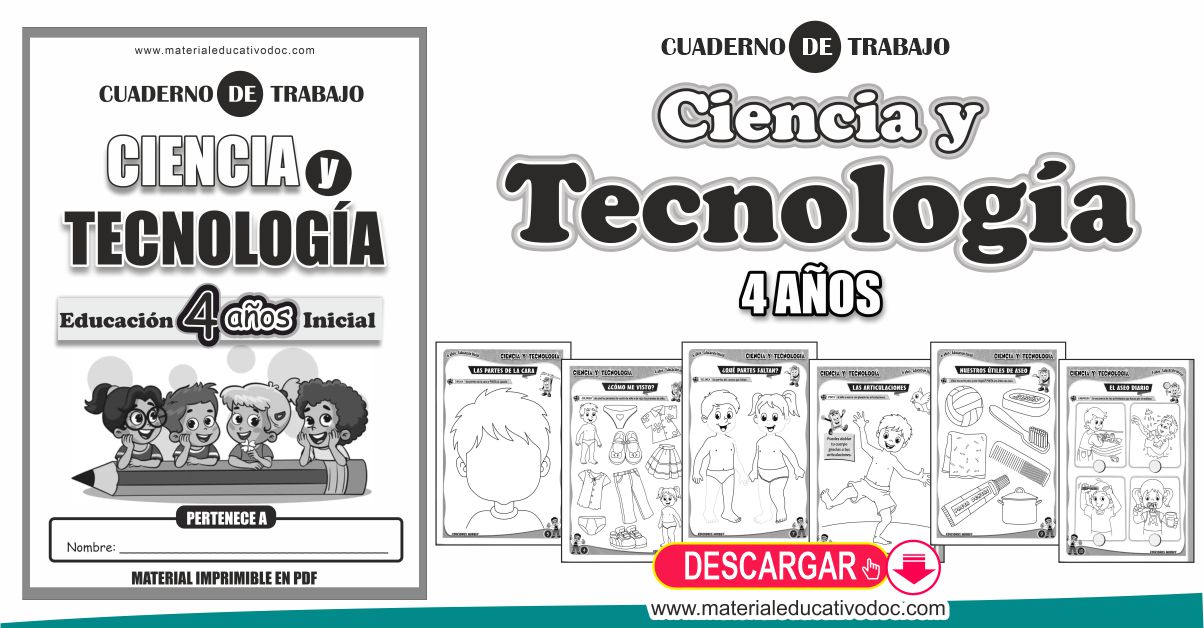Cuaderno de Ciencia y Tecnología para Niños(as) de 4 Años