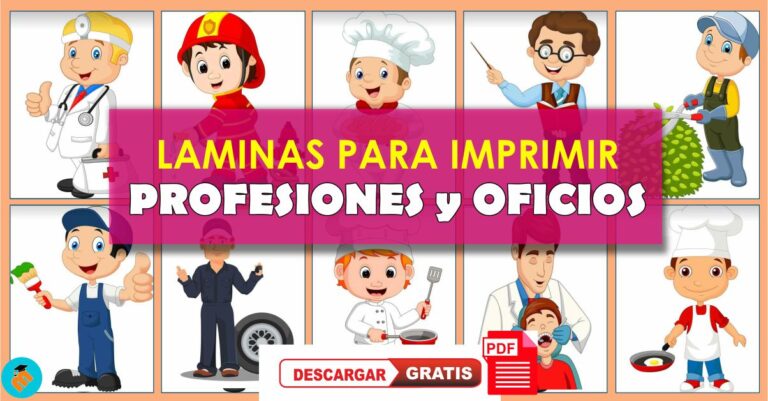 Laminas divertidas de profesiones-oficios para imprimir