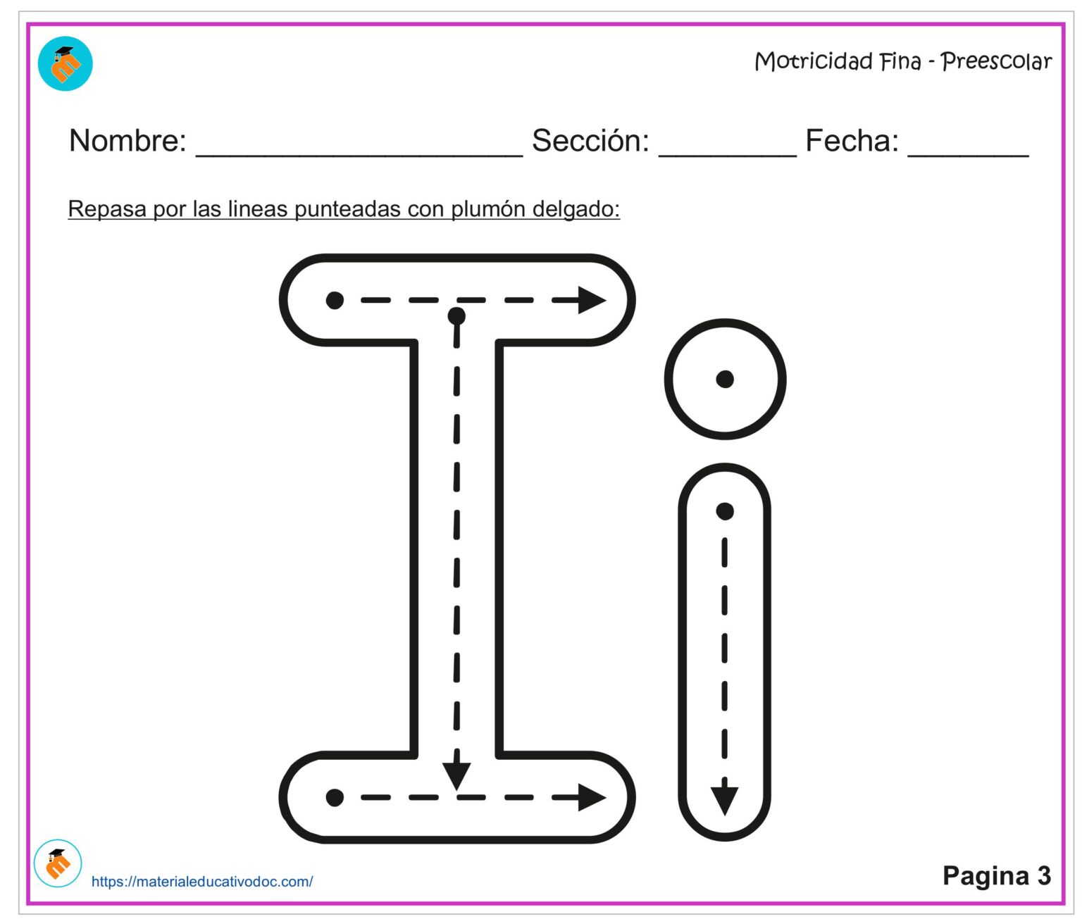 Ejercicios de motricidad fina de las vocales | Archivo en PDF
