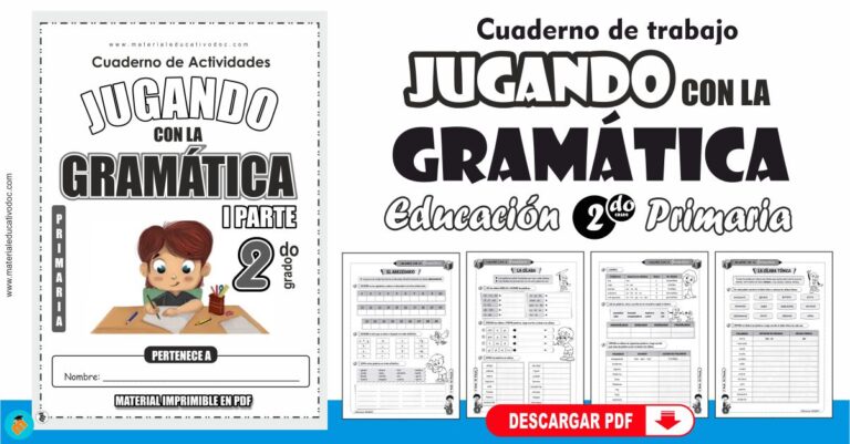 Cuaderno de Gramática actividades y ejercicios para 2º grado I PARTE.