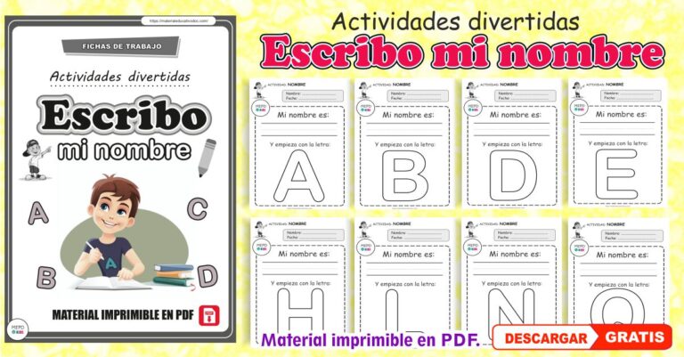 Actividades de escritura "Escribo y Coloreo mi nombre"