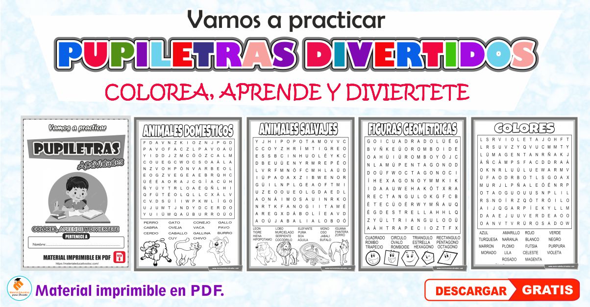 Pupiletras cuaderno de actividades Aprende y Diviertete