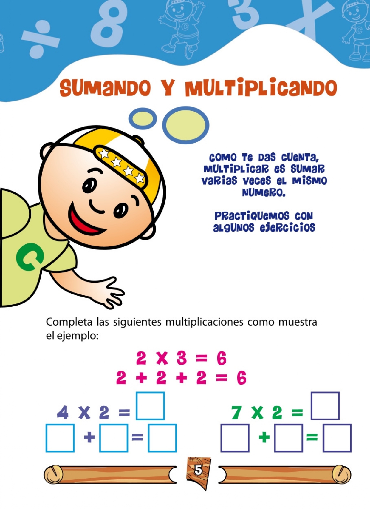 Librito de la multiplicación mediante la suma