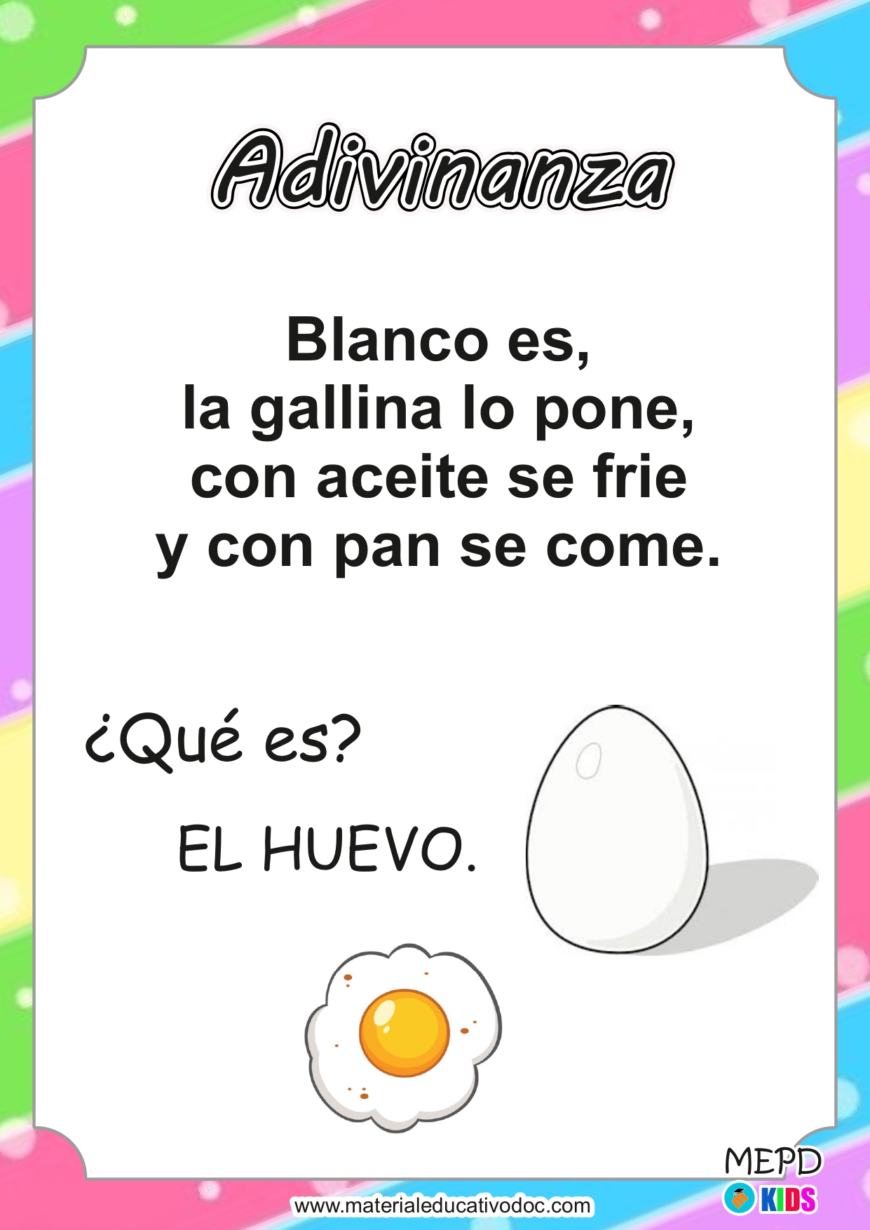 Adivinanzas y Rimas de los Alimentos