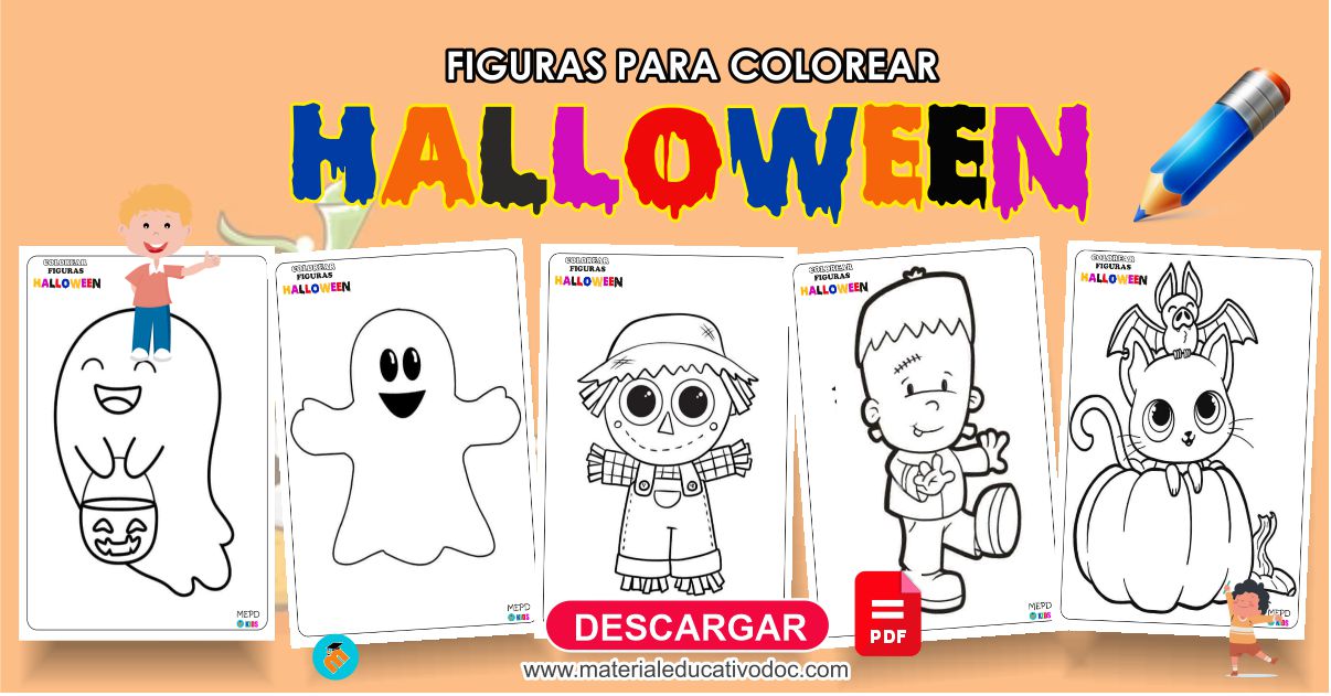 Figuras para COLOREAR de HALLOWEEN...!!!