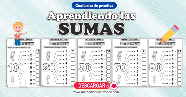 Sumas de números del 10 al 99 cuaderno de trabajo