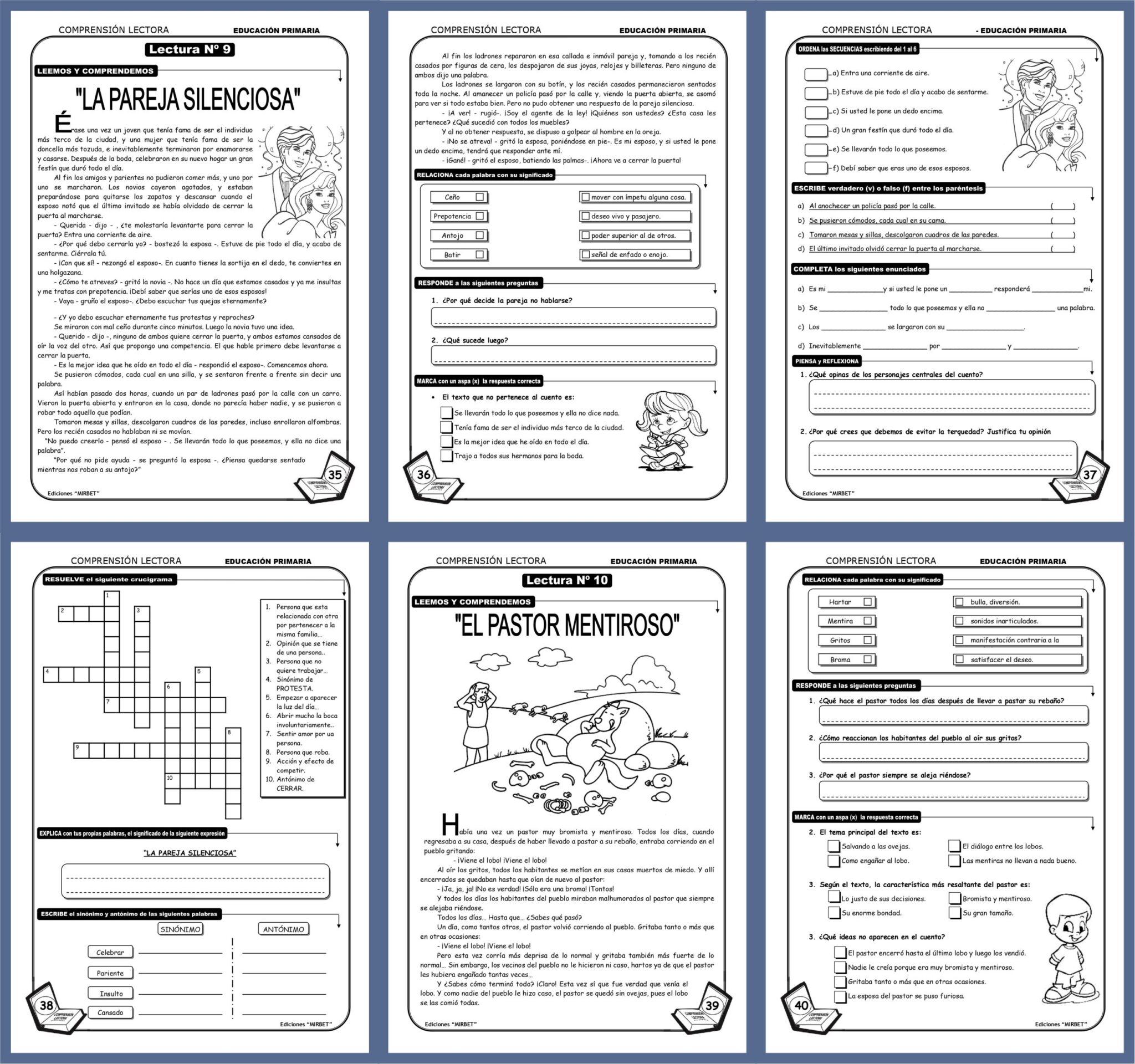 Cuaderno de Comprensión Lectora 1° a 6° primaria II PARTE
