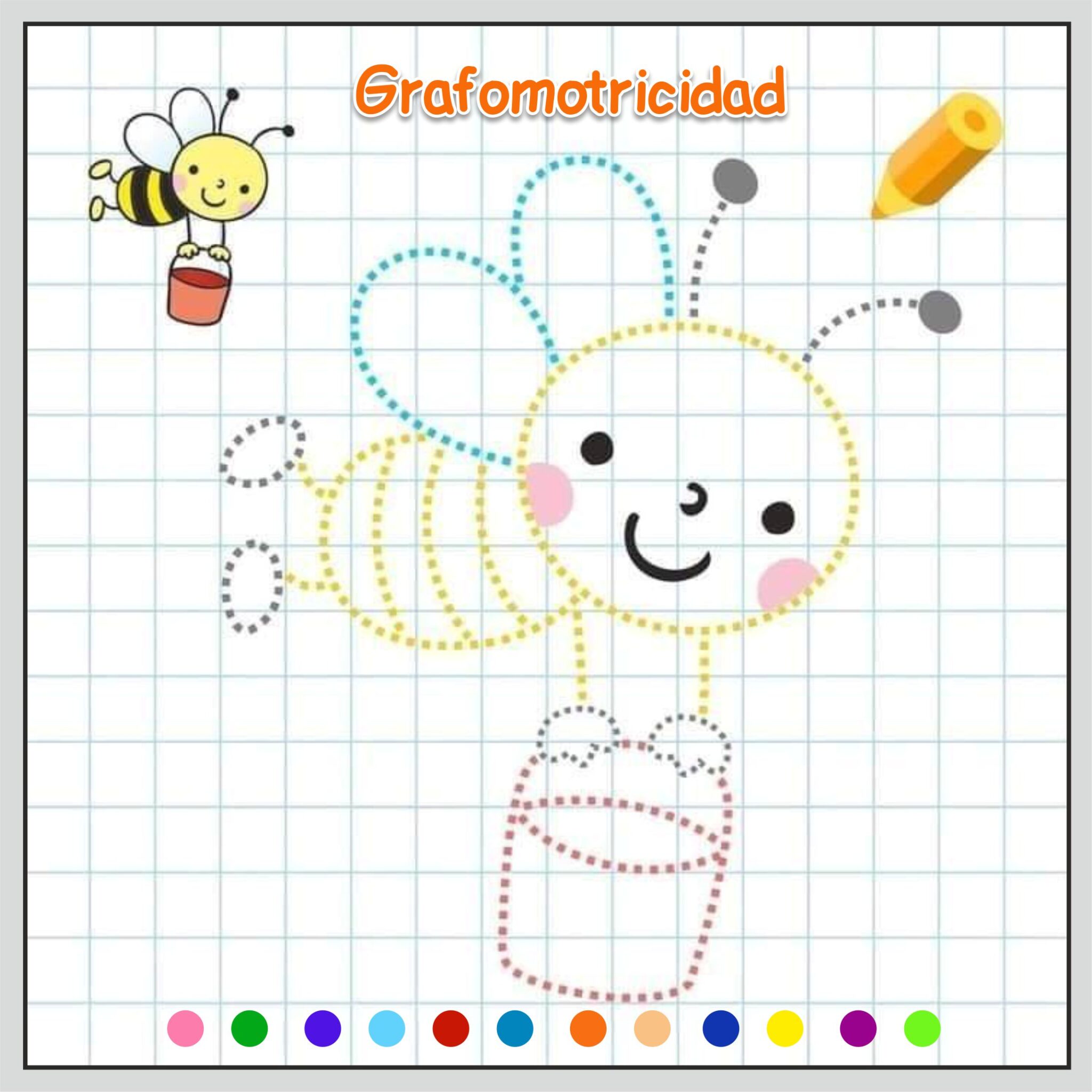 Fichas de Grafomotricidad con colores