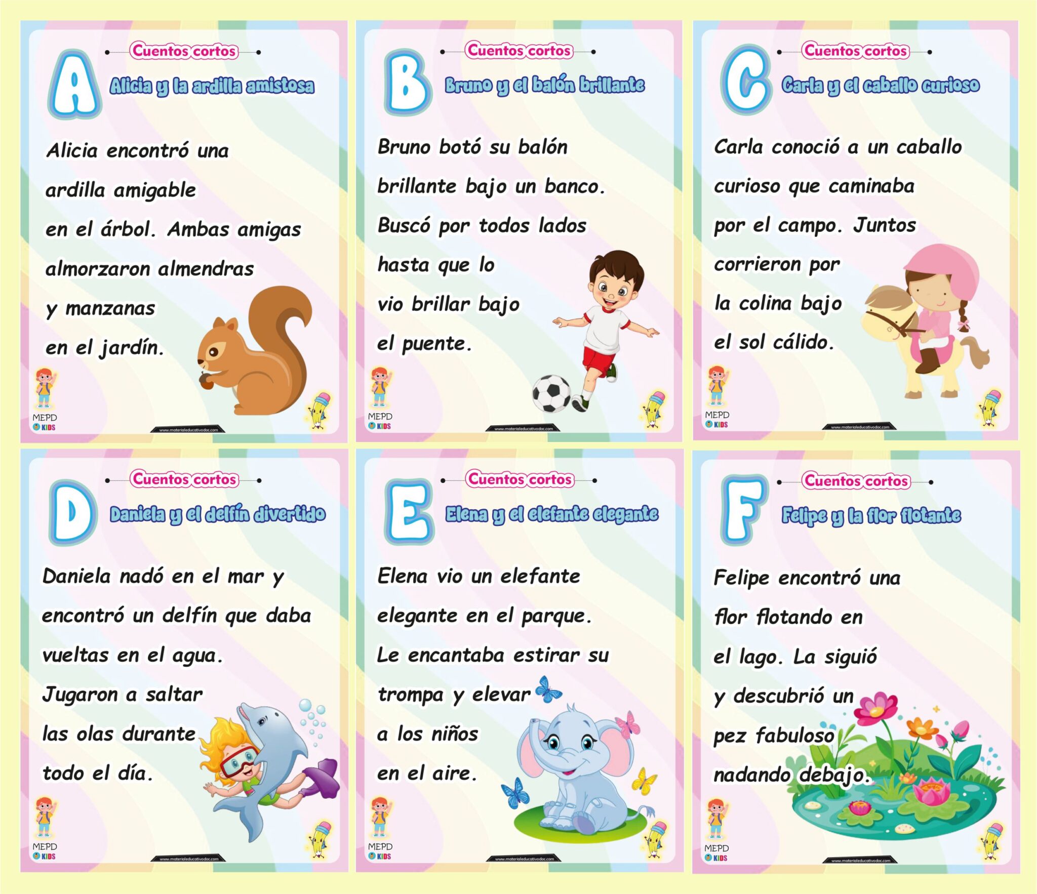 Cuentos cortos con las letras del abecedario
