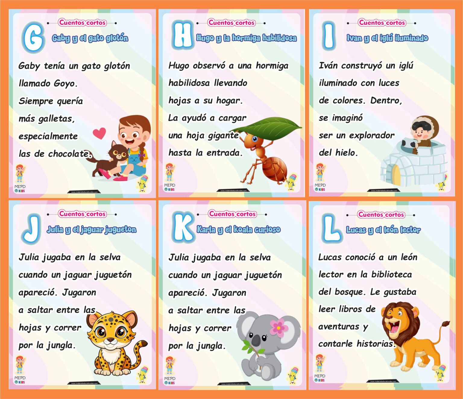Cuentos cortos con las letras del abecedario