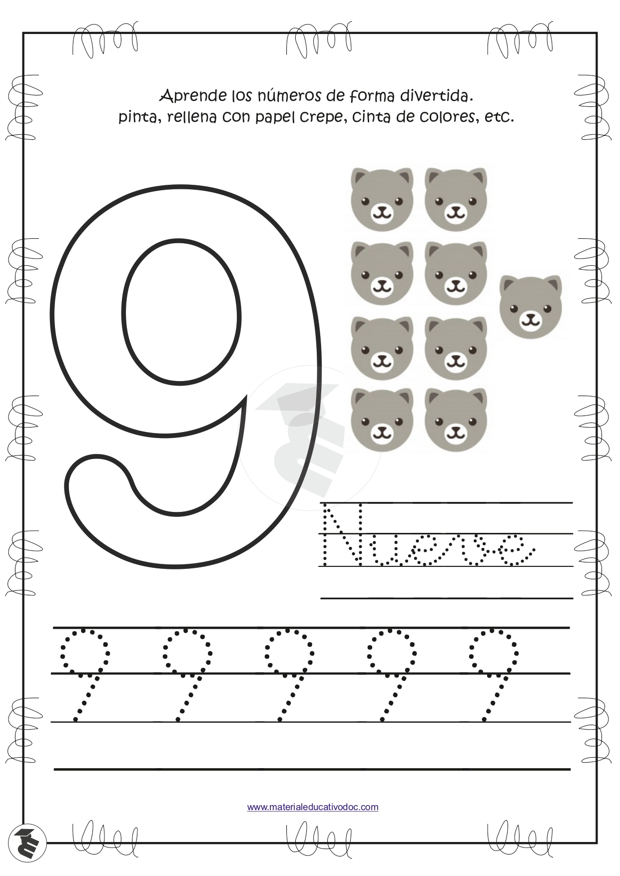 Cuadernillo de los números del 1 al 10 | Material de trabajo