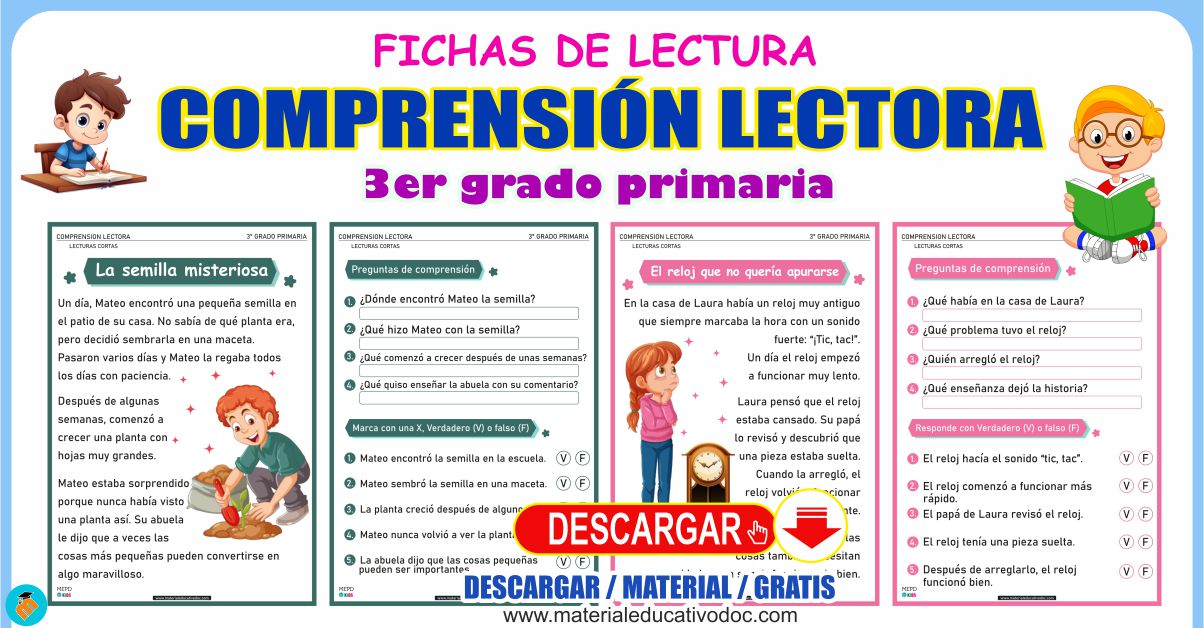 Lecturas para desarrollar la comprensión lectora 3er grado
