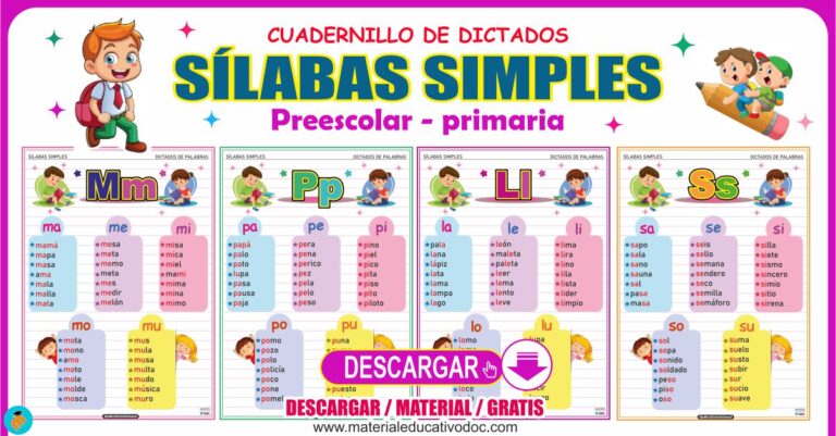 Dictado de palabras silabas simples