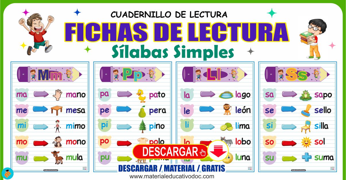 Lectura silábica con silabas simples | Cuadernillo de lectura