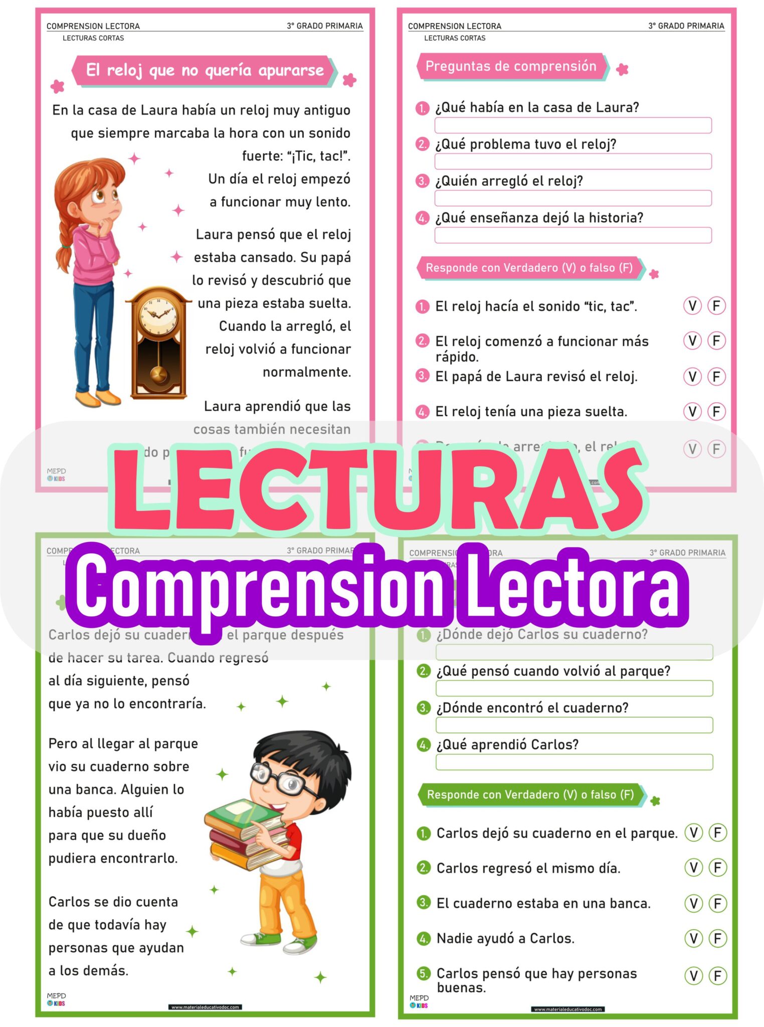 Lecturas para desarrollar la comprensión lectora 3er grado