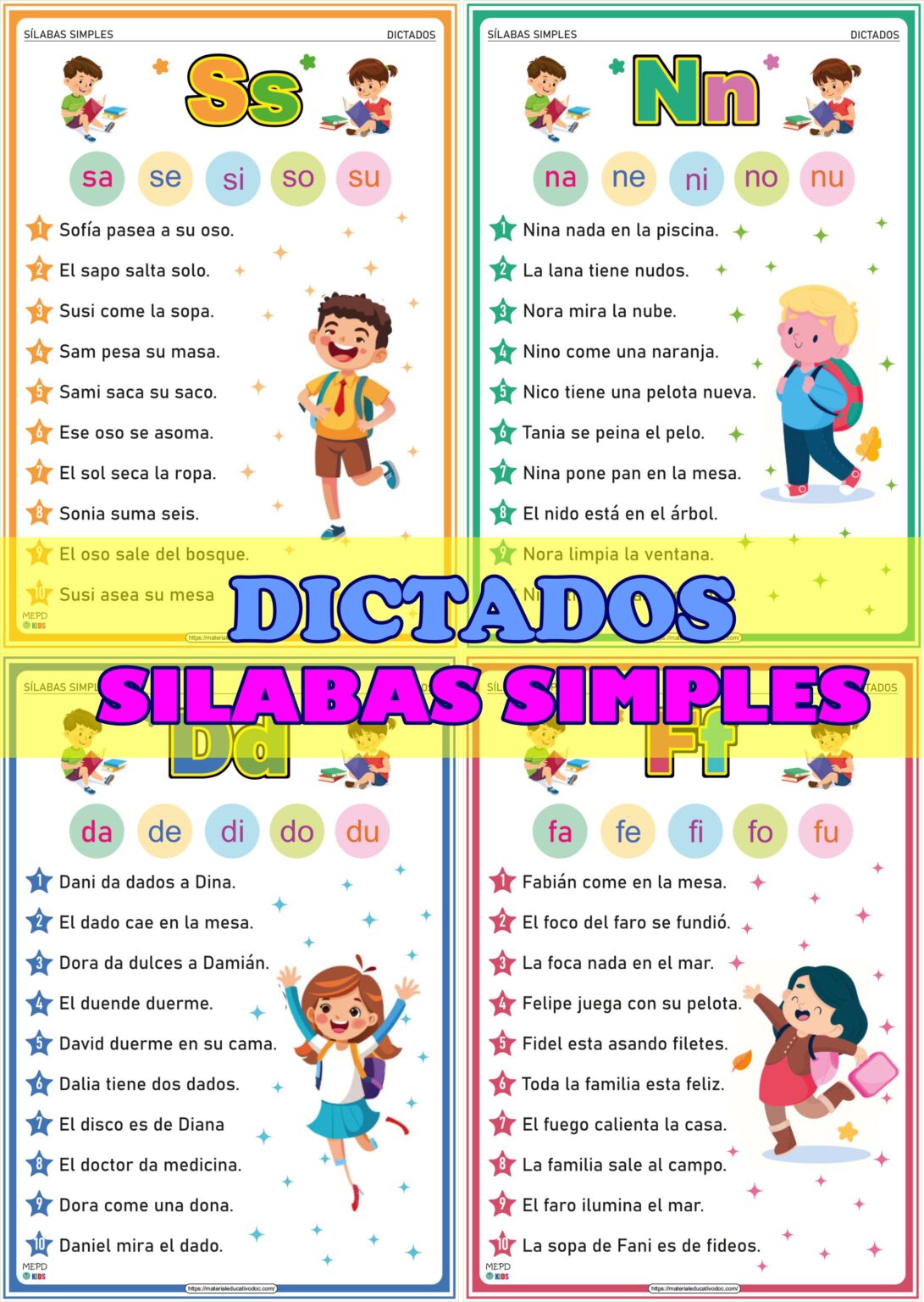 Dictados con sílabas simples para mejorar la lectura y escritura